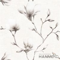 China Modern Chinese Factory Wallcovering 0.53*10M Foaming Suede Wallpaper Beautiful Flowers for sale