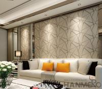 China Modern Living Room 3D Suede Wallpaper 0.53*10M Geometric Design Wallcovering Exported for sale