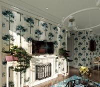 China Eco-friendly Suede Wallpaper 0.53*10M Beautiful Tress Living Room Wallcovering Latest for sale