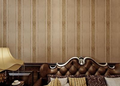 China Yarn Modern Removable Wallpaper 0.53m Brown Living Room Wallpaper for sale