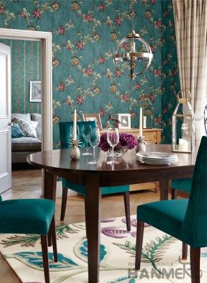 China Strippable Room Decorating Wallpaper Floral Design PVC Wallcovering Professional Supplier for sale