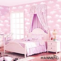 China Pink Color Wallcovering PVC 0.53*10M/Roll Children Room Decorative Wallpaper Wholesale for sale