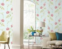 China TV Background Mould-Proof Modern Removable Flowers Wallcovering Wallpaper Eco-Friendly for sale