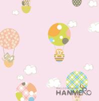 China Chinese Factory Interior Kids Room Wallcovering Pink Blue Color Catoon Design Wallpaper for sale