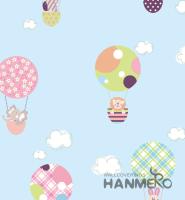 China Chinese Factory Interior Kids Room Wallcovering Pink Blue Color Catoon Design Wallpaper for sale