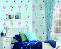 China Chinese Factory Interior Kids Room Wallcovering Pink Blue Color Catoon Design Wallpaper for sale