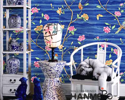 China Floral Bird New Designs Modern Removable Wallpaper for Saloon Chinese Factory Manufacture for sale