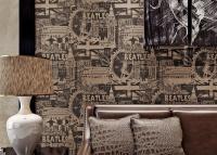China Vintage Style Modern Lounge Wallpaper 0.53*10M , Sitting Room Wallpaper With English Letters for sale