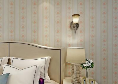 China White Living Room Wallpaper / Modern Home Furnishing Wallpaper , Rustic Floral for sale