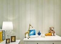 China Green Modern Striped Floral Wallpaper For Girl’S Room , Smooth Surface Paper for sale