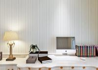 China White And Blue Living Room Striped Wallpaper Strippable , Mediterranean Style for sale