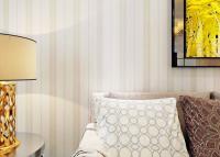 China Beige Stripe Non Woven Contemporary Wall Coverings for Living Room for sale