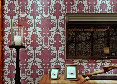 China Damask Pattern Victorian Style Wallpaper with Eco friendly PVC Material , Strippable for sale