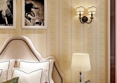 China Classical Non Woven Wallpaper / Beige Damask Wallpaper For Home Decoration , Moisture Proof for sale