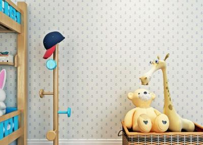 China Fresh Navy Style Non Woven Wallcovering For Boy’S Bedroom With Anchor Printing for sale