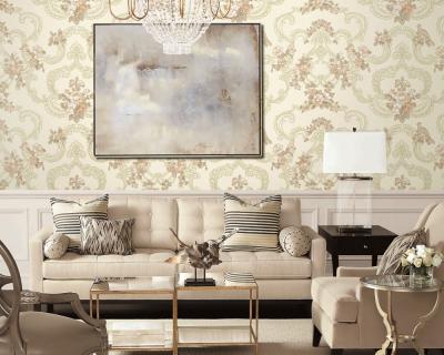 China Modern European Floral PVC Wallpaper TV Background Wholesale Prices Unique Technology for sale