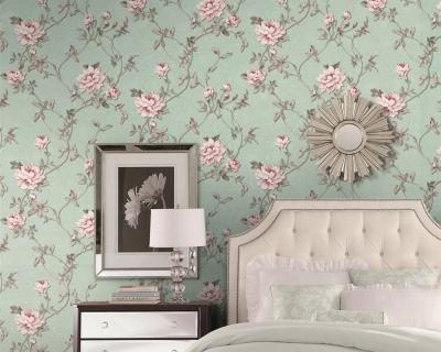 China Eco - Friendly European Style Wallpaper Fancy Floral Pattern Chinese Factory for sale