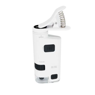 China Pocket 80x 120x LED Lighted Zoom Microscope With Aspheric Lens for sale