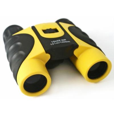 China Yellow Black 10x26 10x25 BAK4 Roof Prism Folding Kids Binoculars for sale