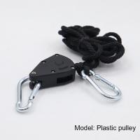 China Black Adjustable Grow Light Metal Rope Ratchet Pulley For Greenhouse Indoor Plant for sale
