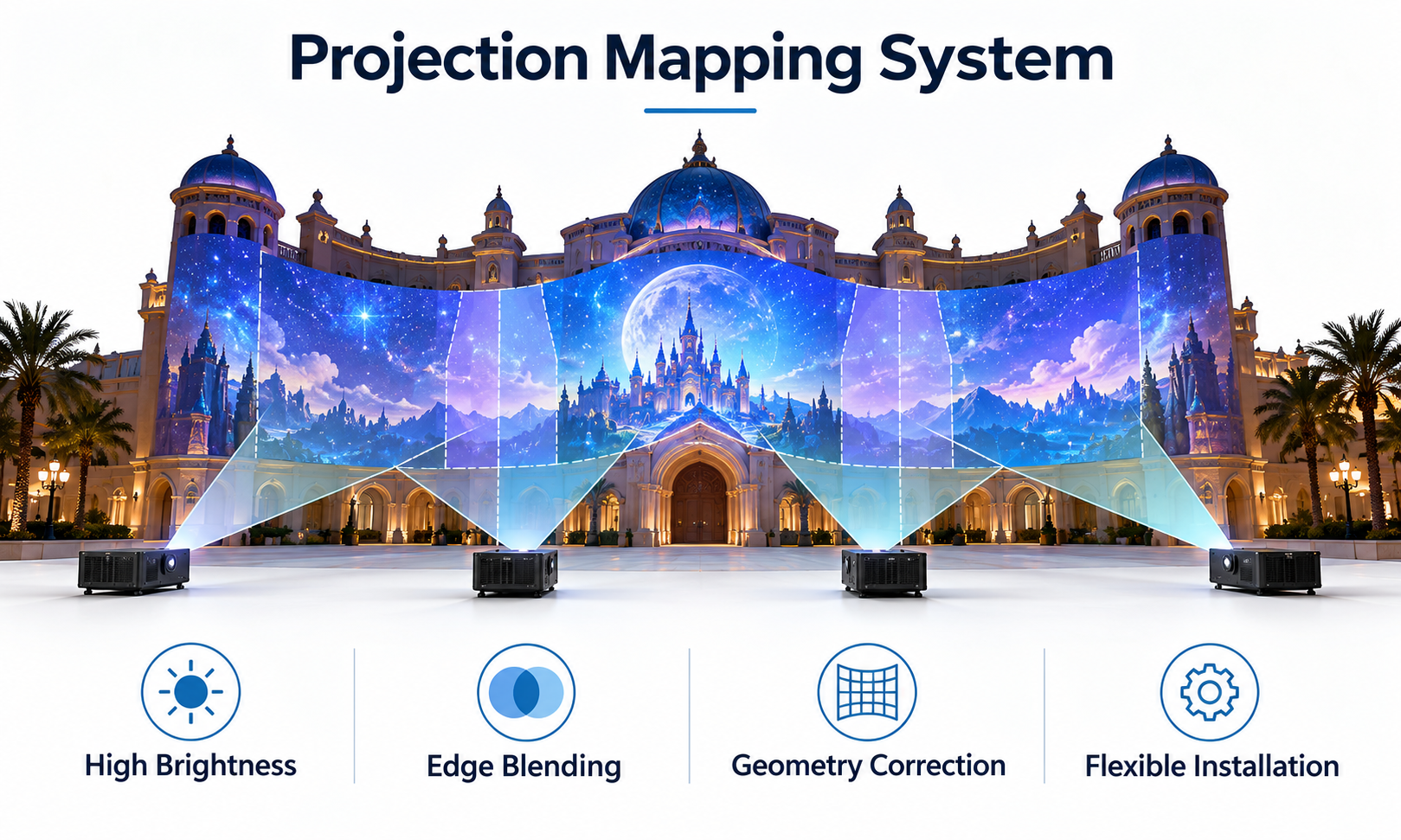 multi projector theme park immersive projection system