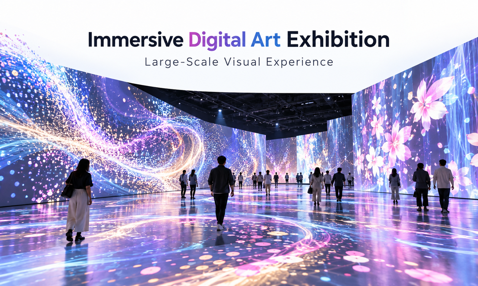 digital art projection exhibition with laser projectors