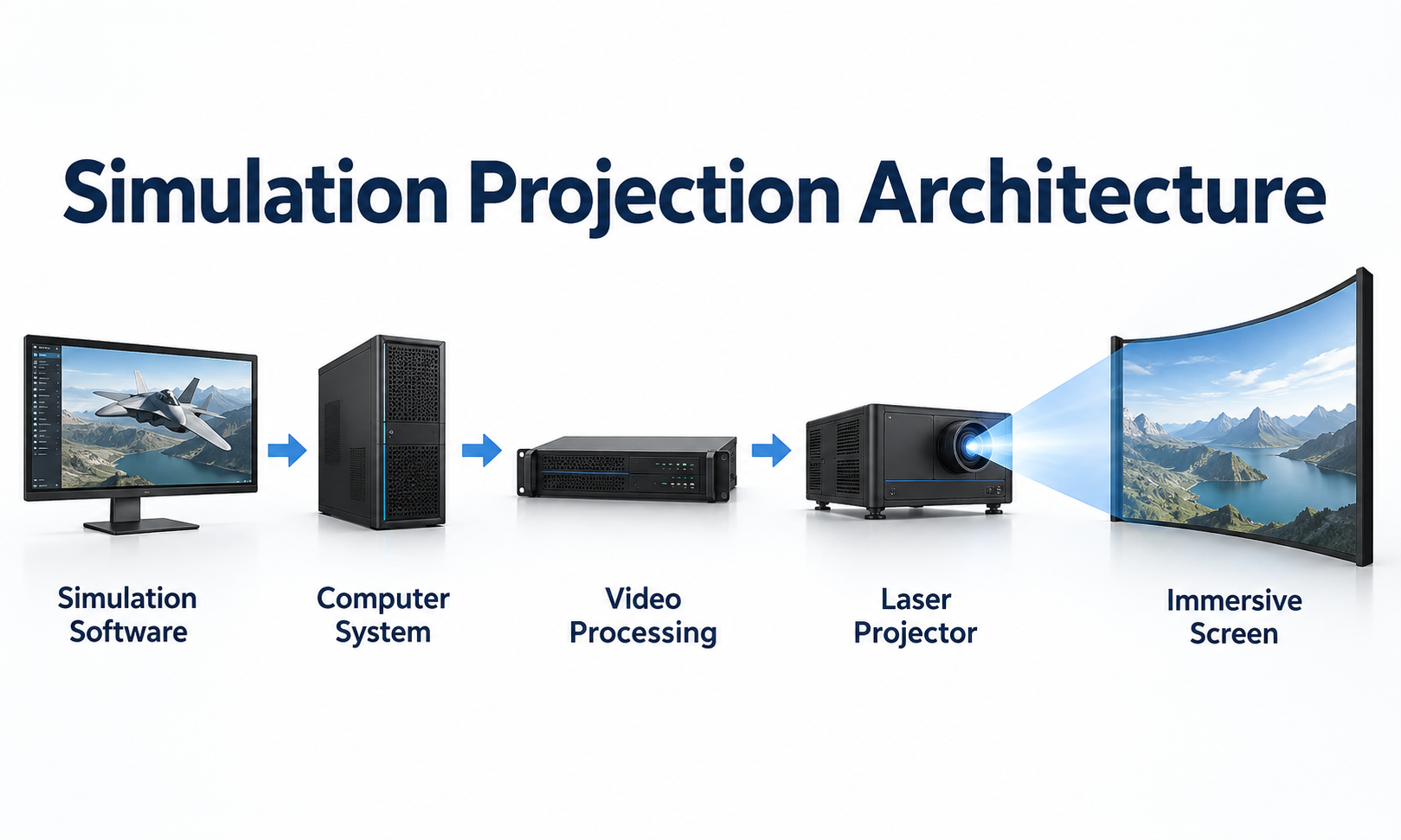 simulation projector system architecture