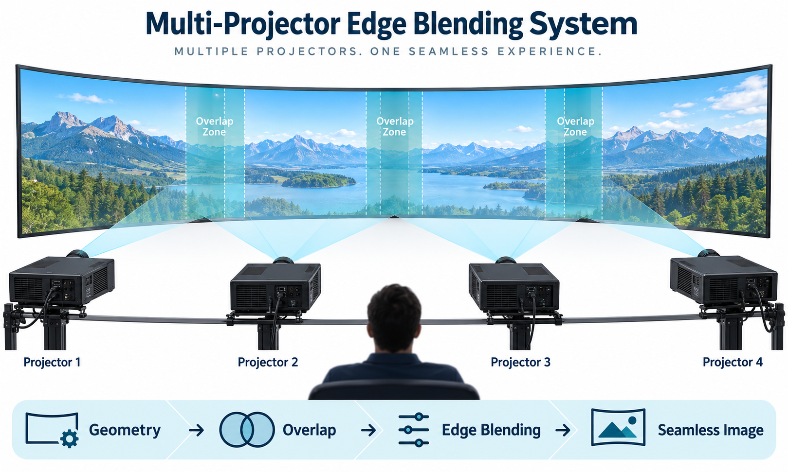 edge blending projector multi projector immersive system