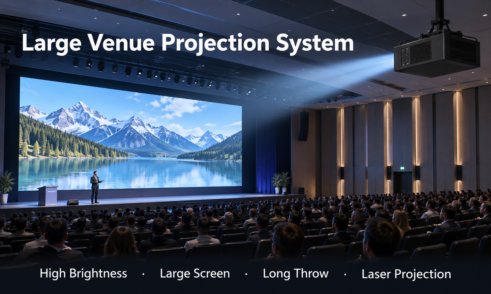 large venue projector system for conference hall