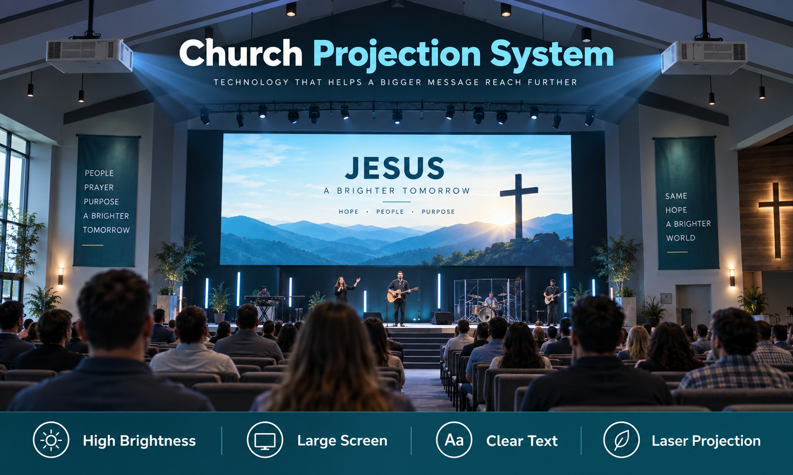 high brightness church projector system