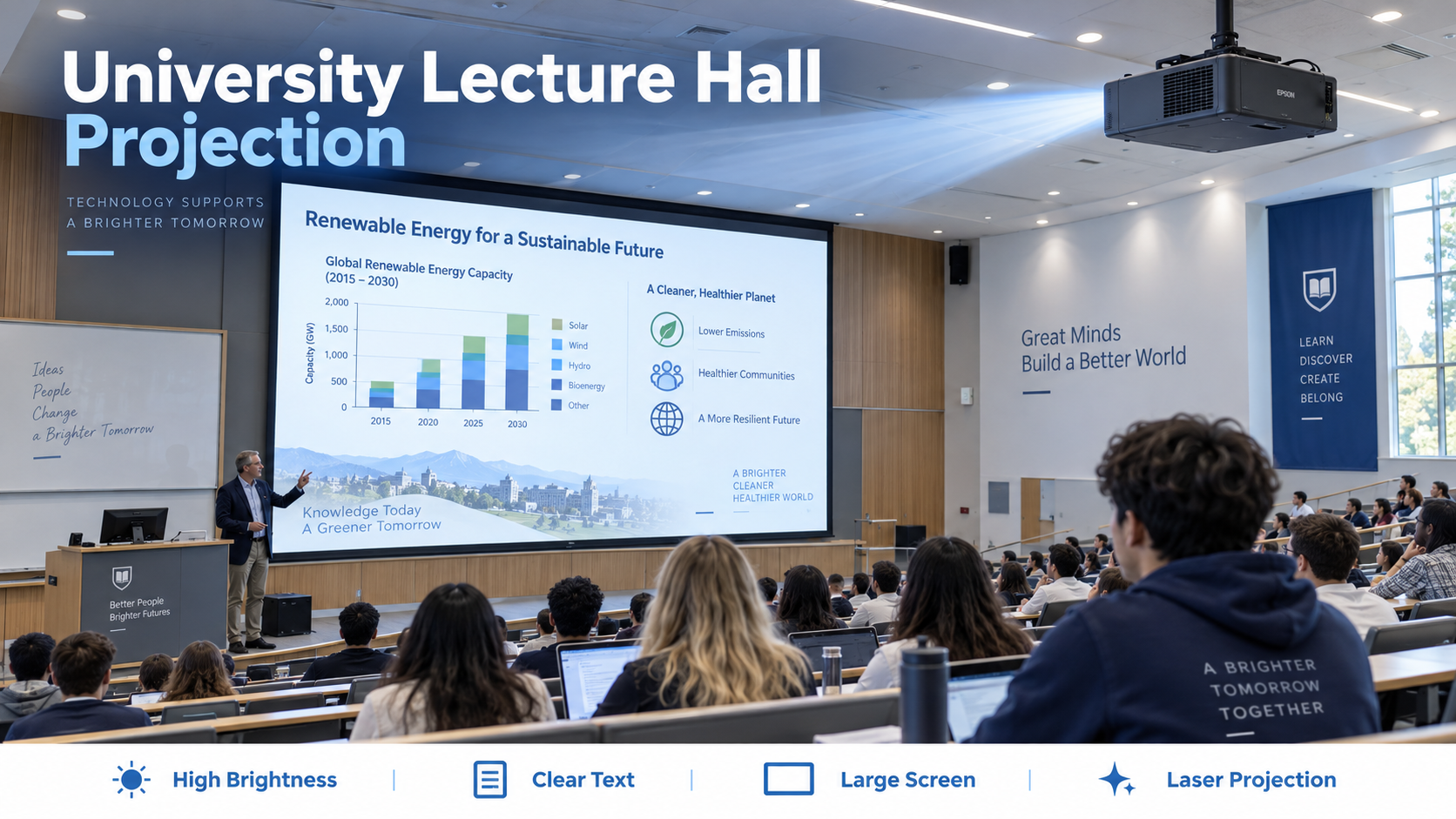 university lecture hall laser projector system