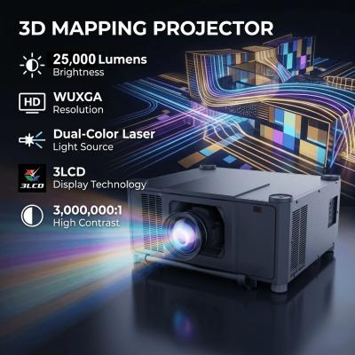 China 3D Mapping Projector 25000 ANSI Lumens WUXGA Resolution for Large Venue Professional Projection for sale