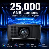China Edge Blending 25000 Lumens 3D Mapping Projector 3LCD Laser WUXGA Dual Color Display for sale