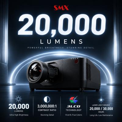 China 20000 Lumens 3D Mapping Projector with Motorized Zoom Lens and High Contrast Ratio for Professional Installations for sale
