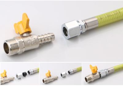 China DN10 brass quick hose connector for Home Gas Appliances ISO9001 for sale