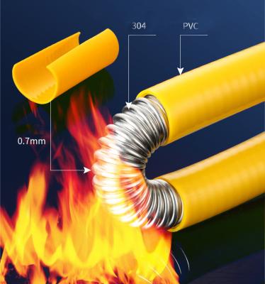 China DN15 Stainless Steel Gas Hose , Fireproof corrugated flexible metal hose OD 18.5mm for sale