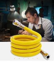 China Ultra Flow Yellow Gas Hose PVC Coated OD ID MIP X 3/4 Inch Thread Connectors for sale