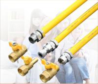 China 800mm Natural Gas Tubing Yellow high safety with 2 Male Fittings for sale