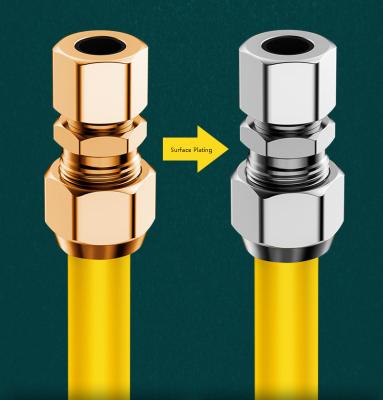 China 800mm Natural Gas Tubing Yellow high safety with 2 Male Fittings for sale