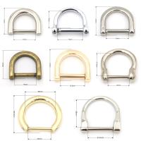 China Light Gold Open D Ring 15.5mm Flat Detachable Screw Metal Ring for Bags Leather Craft for sale