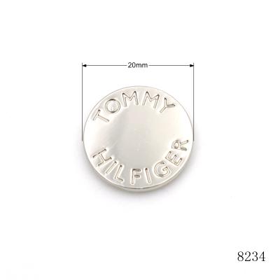 China 20mm Flat Zinc Alloy Metal Logo Rivet Custom Leather Rivets Studs for Bags for sale
