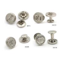 China 20mm Zinc Alloy Rivet Silver Double Cap Rivets Flat With Logo for sale