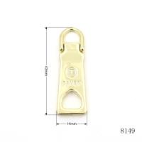 China Custom Metal Zipper Puller 43x14mm Mirror Finish Gold Zipper Slider OEM ODM for sale