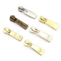 China Custom Metal Zipper Puller 43x14mm Mirror Finish Gold Zipper Slider OEM ODM for sale