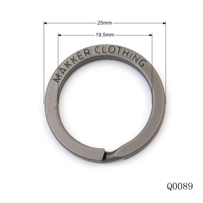 China Matte Black 25mm Flat Split Key Ring with Custom Logo for Promotional Use for sale