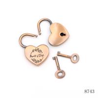 China Bronze Antique Heart Shaped Padlock 39x30.5mm Custom Love Lock OEM ODM for sale