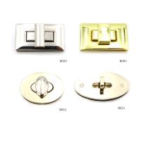 China 40mm Metal Bag Lock Nickel Plated Handbag Lock Hardware Rectangular for sale