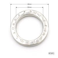 China Zinc Alloy 20mm Flat Square Metal O Ring with Engraved Logo for Handbags for sale