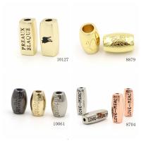 China Custom Logo 11x16mm 3.6g Zinc Alloy Spacer Beads for Jewelry Bracelet Making for sale