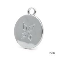 China 25mm Custom Engraved Metal Tag Round Zinc Alloy Chrome Finish Logo Tag for Branding for sale